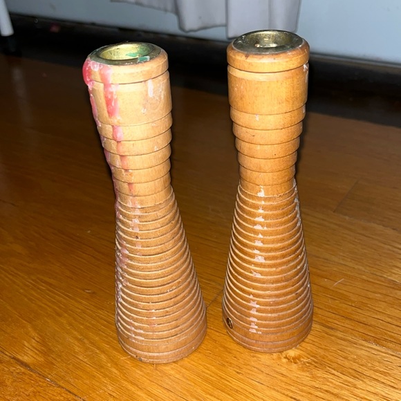 Accents | 2 Vintage Dixie Bobbin Candle Holders Neutral 7 | Poshmark